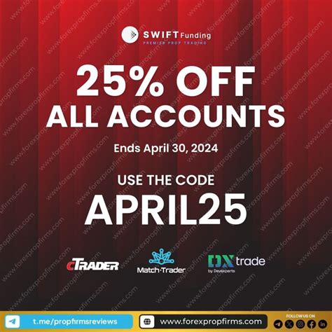 25 Off All Accounts At Swift Funding Forex Prop Firms