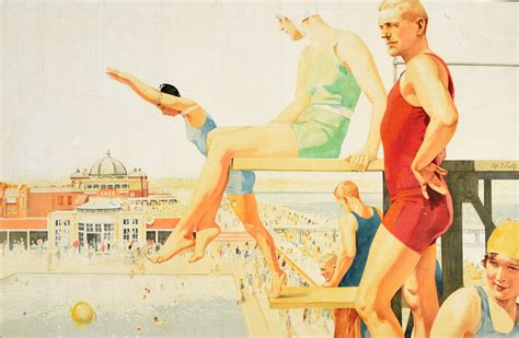 Original Vintage Train Travel Poster Sunny Rhyl London Midland Scottish