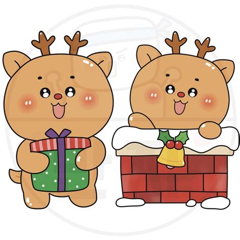 컷도안 선물 굴뚝 루돌프 만자디자인