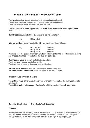 Extra Binomial Notes For Clarity Teaching Resources