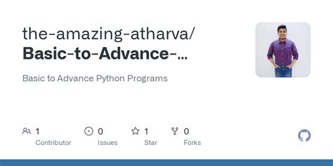 GitHub The Amazing Atharva Basic To Advance Python Programs Basic To