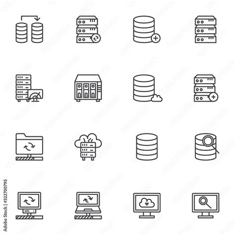 Data Analysis Line Icons Set Linear Style Symbols Collection Big Data Outline Signs Pack
