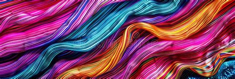 Colorful Textile Background Vivid Wave Fabric Textured Pattern Ethnic Wavy Textile Copy Space