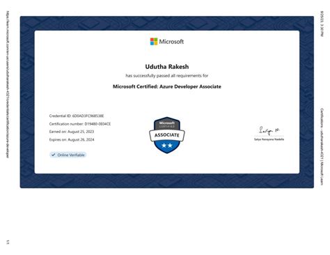 Udutha Rakesh On Linkedin Im Happy To Share That Ive Obtained A New Certification Microsoft