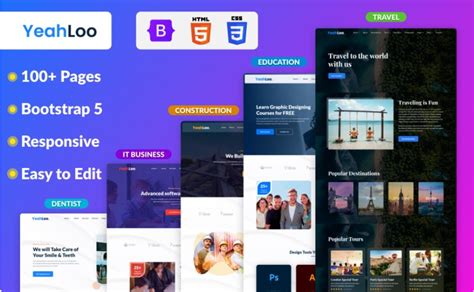 Yeahloo Responsive Multipurpose Bootstrap Html Template Website Template