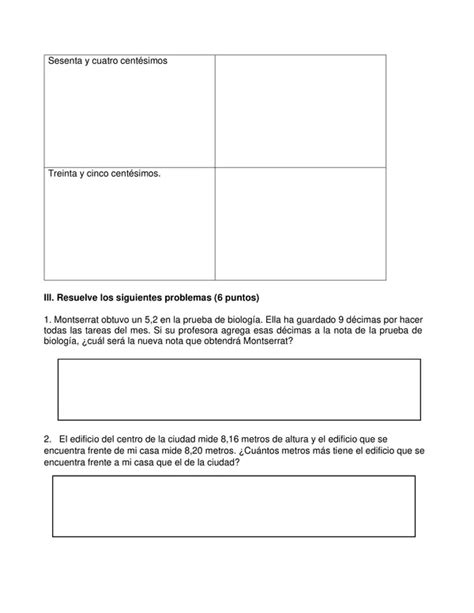 Prueba Decimales Cuarto Basico Unidad 3 Con Soluciones Profesocial