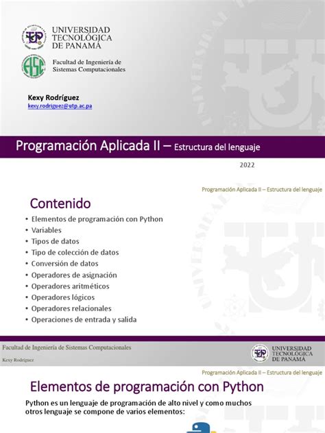 Estructura Del Lenguaje Pdf Lenguaje De Programación Python