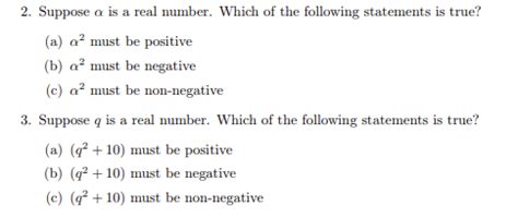 Solved Suppose α is a real number Which of the following Chegg com