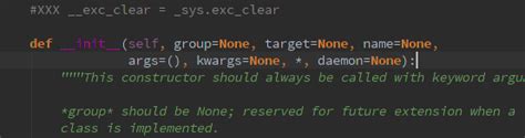 What Does The Asterisk After Kwargsnone In The Constructor Of Threadingthread Mean Rpython