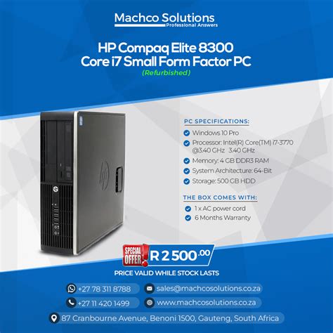 Hp Compaq Elite 8300 Core I7 Small Form Factor PC Refurbished Machco Solutions