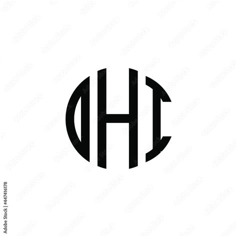 Vektorová Grafika „dhi Letter Logo Design Dhi Letter In Circle Shape Dhi Creative Three Letter
