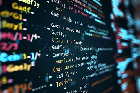Colorful Code On Dark Background For Software Development Stock Illustration Illustration Of
