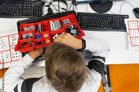 Minsk Belarus October 2019 Boys And Girls Construct And Code Robots Lego Mindstorms Ev 3