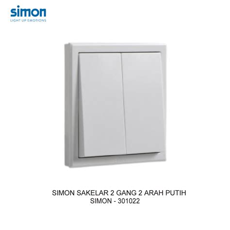Simon 2 Gang 2 Way Switch White