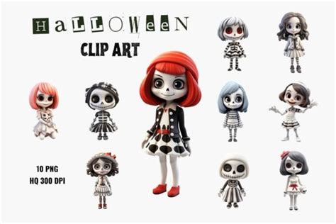 3d Halloween Girl Clipart Graphic By Laxmiowl · Creative Fabrica