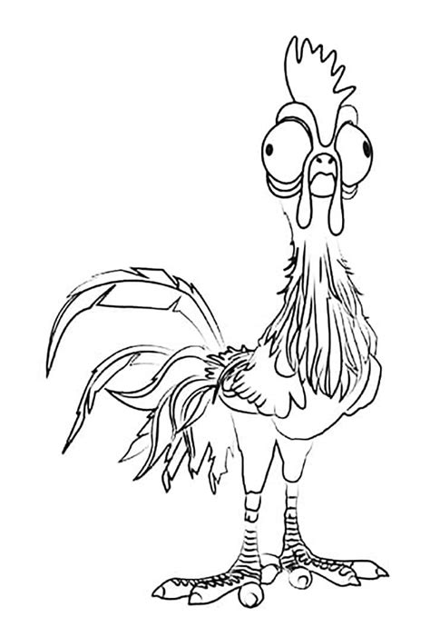 Moana And Hei Hei Coloring Page
