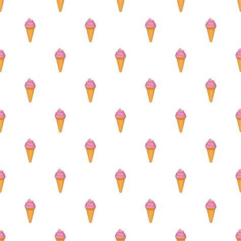 Pink Ice Cream In A Waffle Cone Pattern 15029647 Vector Art At Vecteezy