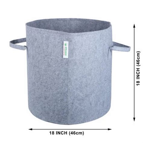 Utkarsh 400 GSM Eco Friendly Breathable Geo Textile Fabric Plant Grow Bag Light Grey 18x18 At
