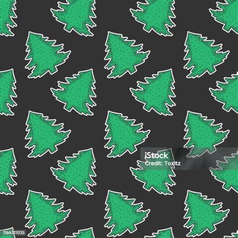 상록 소나무입니다 낙서 및 스케치 스타일의 벡터 개념입니다 티셔츠 엽서에 인쇄하기 위한 손으로 그린 일러스트레이션 T 셔츠에 대한 스톡 벡터 아트 및 기타 이미지 Istock