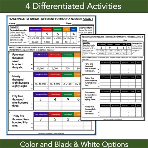 Number Forms And Place Value Worksheets 4nbta2 Expanded Word And