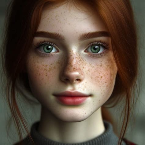 18 Year Old Redhead Girl With Green Eyes And Rosy White Skin Ai Art Generator Easy Peasyai