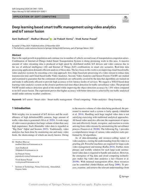 Deep Learning Based Smart Traffic Management Using Video Analytics And Iot Sensor Fusion