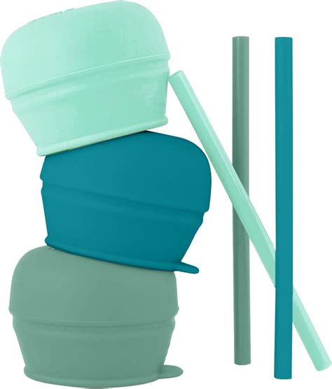 Boon Snug Silicone Sippy Cup Lids And Straws Includes 3