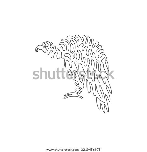 Single Swirl Continuous Line Drawing Horrific Stock Vector Royalty