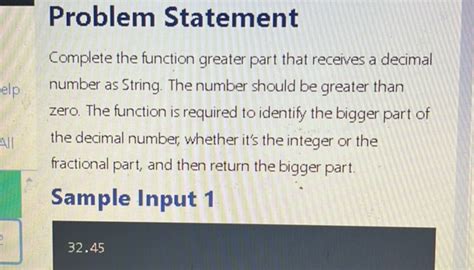 Problem Statement Complete The Function Studyx