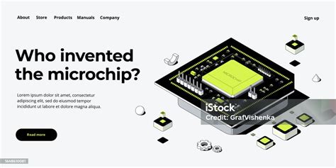 Microchip Concept Illustration In Isometric Vector Design Semiconductor Or Computer Processor
