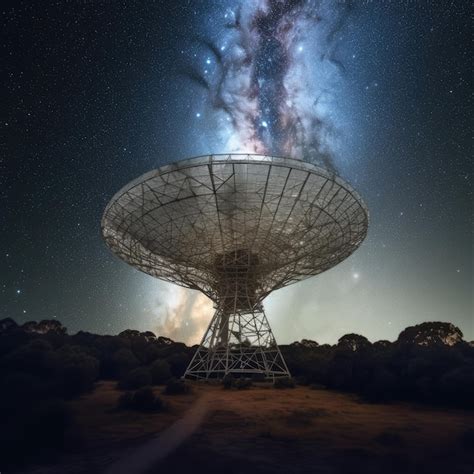 Premium Ai Image Radio Night Telescope On A Remote Mountaintop