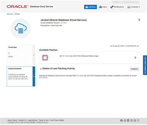 Oracle Cloud Database As A Service Dbaas Patch Service Oracle Base