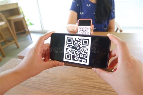 QR Code Payment Scan Via Mobile Pone Stock Image Image Of Code Application 230706977