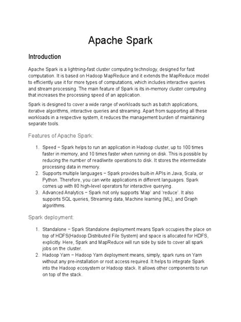 An In Depth Look At Apache Spark Features Components And Rdds Pdf