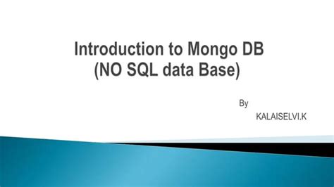Mongodb Ppt