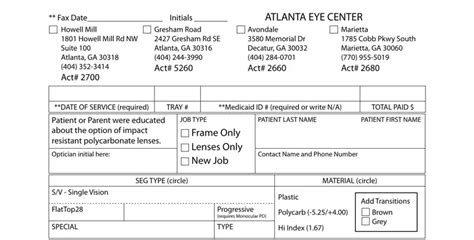 Optical Lab Order Form ≡ Fill Out Printable Pdf Forms Online