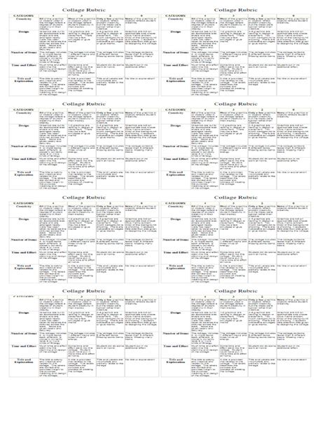 Collage Rubrics Pdf
