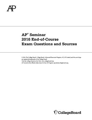 2016 Ap Seminar Response Questions Fill Online Printable Fillable Blank PdfFiller