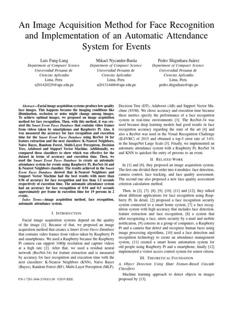 Raspberry Pi Attendance Pdf Support Vector Machine Statistical Classification