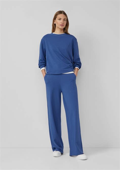 Jersey Hose Mit Wide Leg Und Elastischem Bund Royalblau Soliver