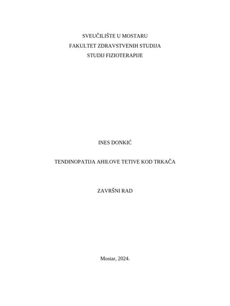 Tendinopatija Ahilove Tetive Kod Trkača Pdf