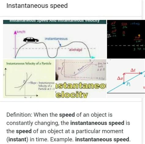 Example Of Instantaneous Speed