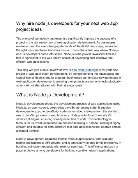 PPT Why Hire Node Js Developers For Your Next Web App Project Ideas