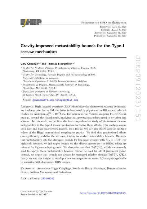 PDF Gravity Improved Metastability Bounds For The Type I Seesaw Mechanism