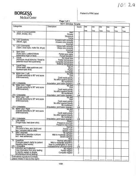 Nih Stroke Scale Score Sheets Mus 2033 Studocu