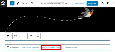 comment ajouter une page à un menu de navigation dans wordpress 2