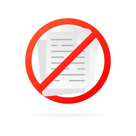 Premium Vector Prohibited Document Icon Flat Color Red Circle Of