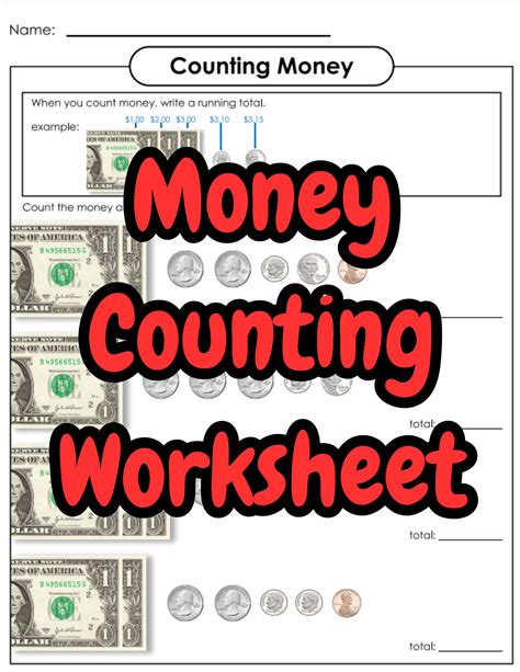 Money Counting Worksheets School Assignments Printable Instant Digital