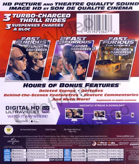 Fast And Furious Collection 1 3 Blu Ray Digital Hd Ultraviolet