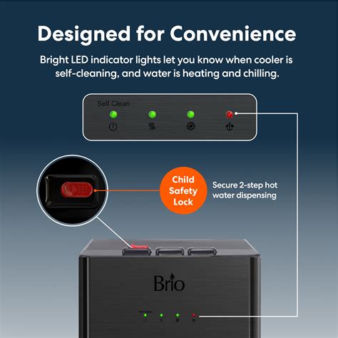 Brio Tri Temp 4 Stage Bottleless Water Cooler Black Brio Brio Water